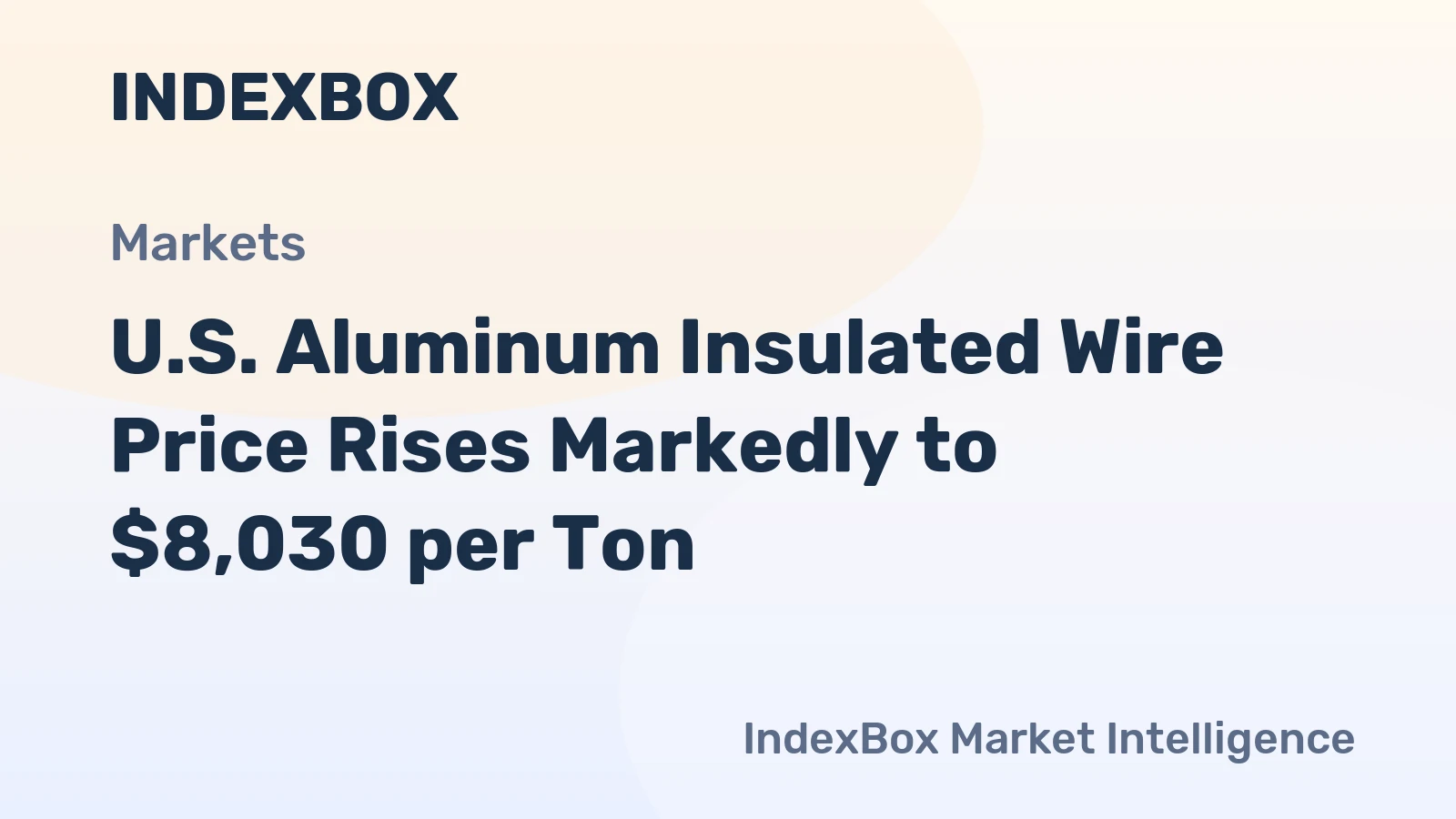 U.S. Aluminum Insulated Wire Price Rises Markedly to $8,030 per Ton