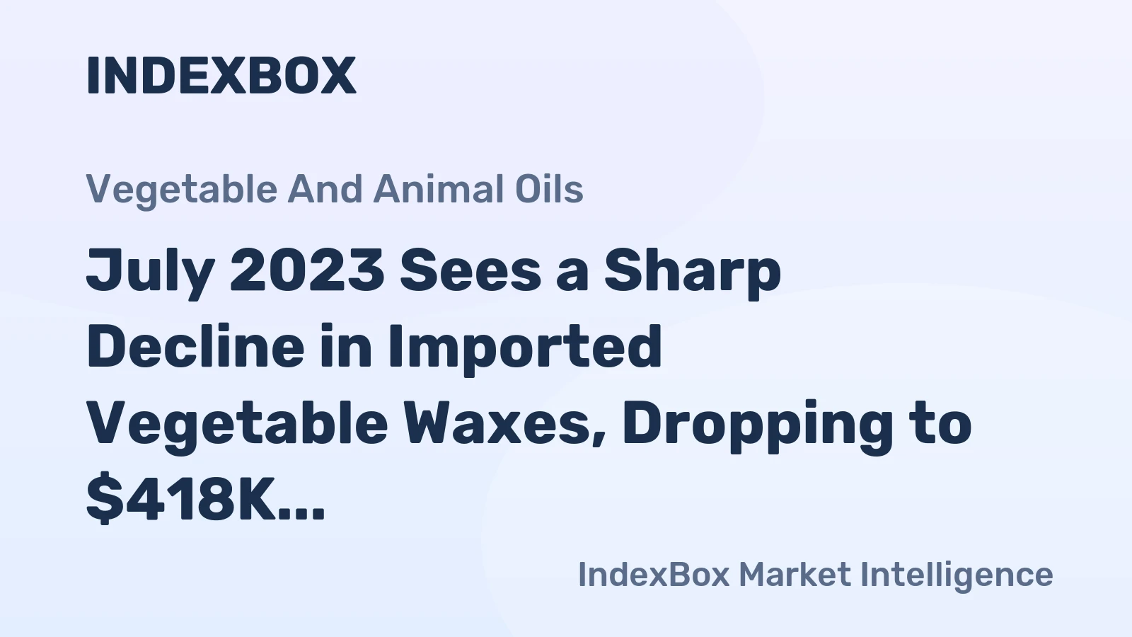 July 2023 Sees a Sharp Decline in Imported Vegetable Waxes, Dropping to $418K in Spain