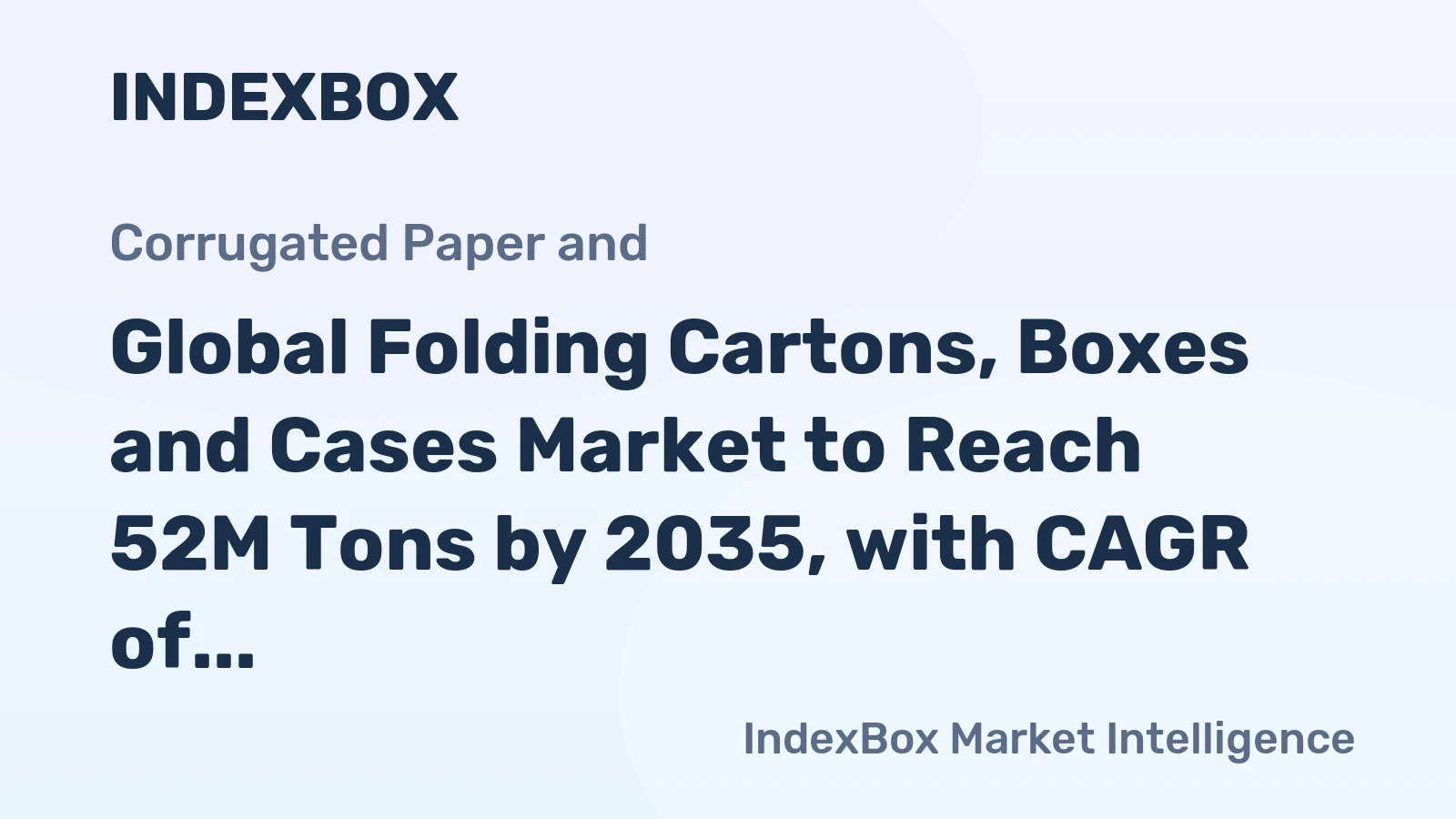 Global Folding Cartons, Boxes and Cases Market to Reach 52M Tons by 2035, with CAGR of +1.2%