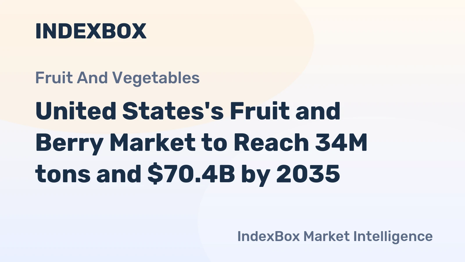 United States's Fruit and Berry Market to Reach 34M tons and $70.4B by 2035