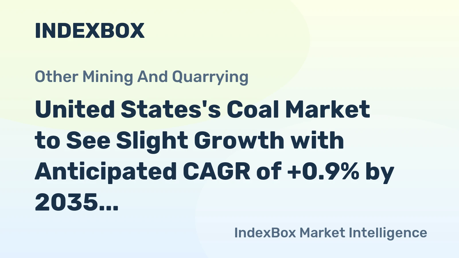 United States's Coal Market to See Slight Growth with Anticipated CAGR of +0.9% by 2035