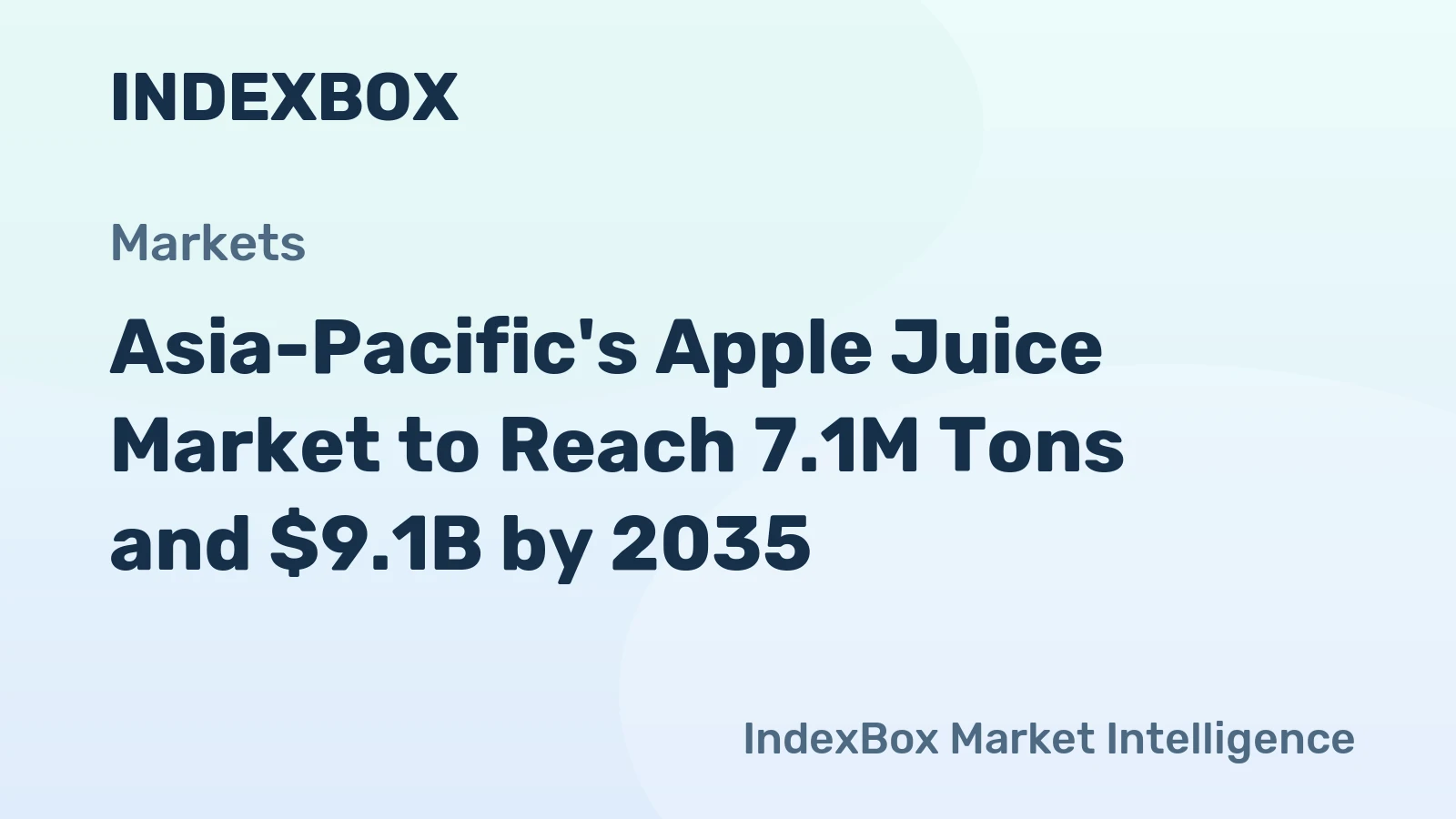 Asia-Pacific's Apple Juice Market to Reach 7.1M Tons and $9.1B by 2035