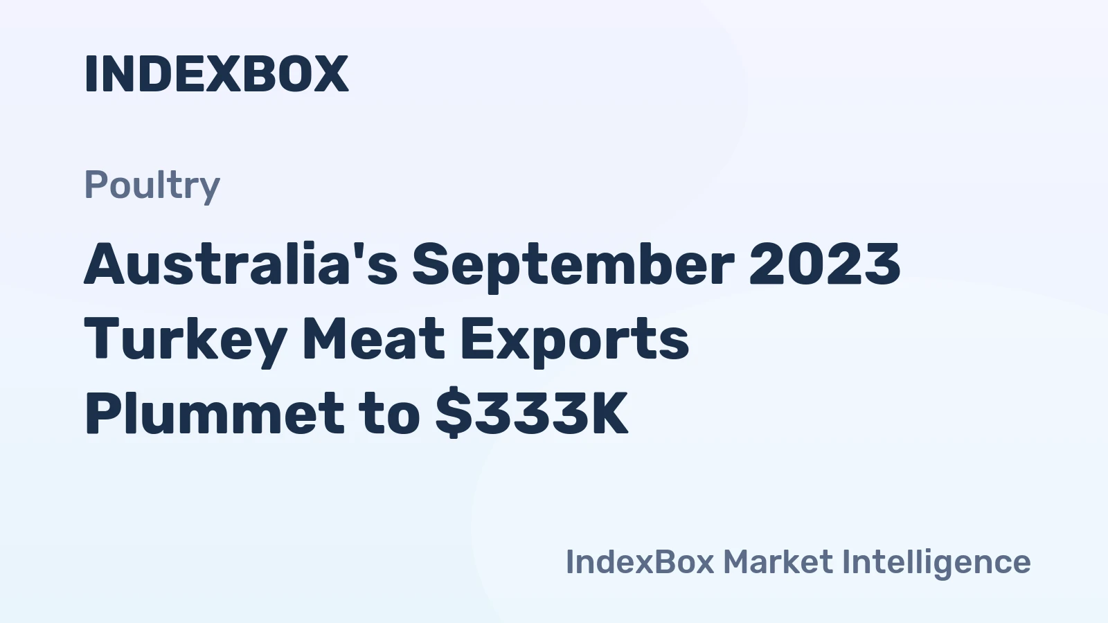 Australia's September 2023 Turkey Meat Exports Plummet to $333K