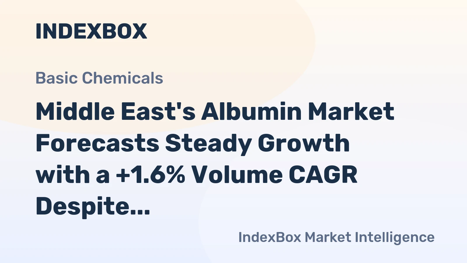 Middle East's Albumin Market Forecasts Steady Growth with a +1.6% Volume CAGR Despite Recent Contraction