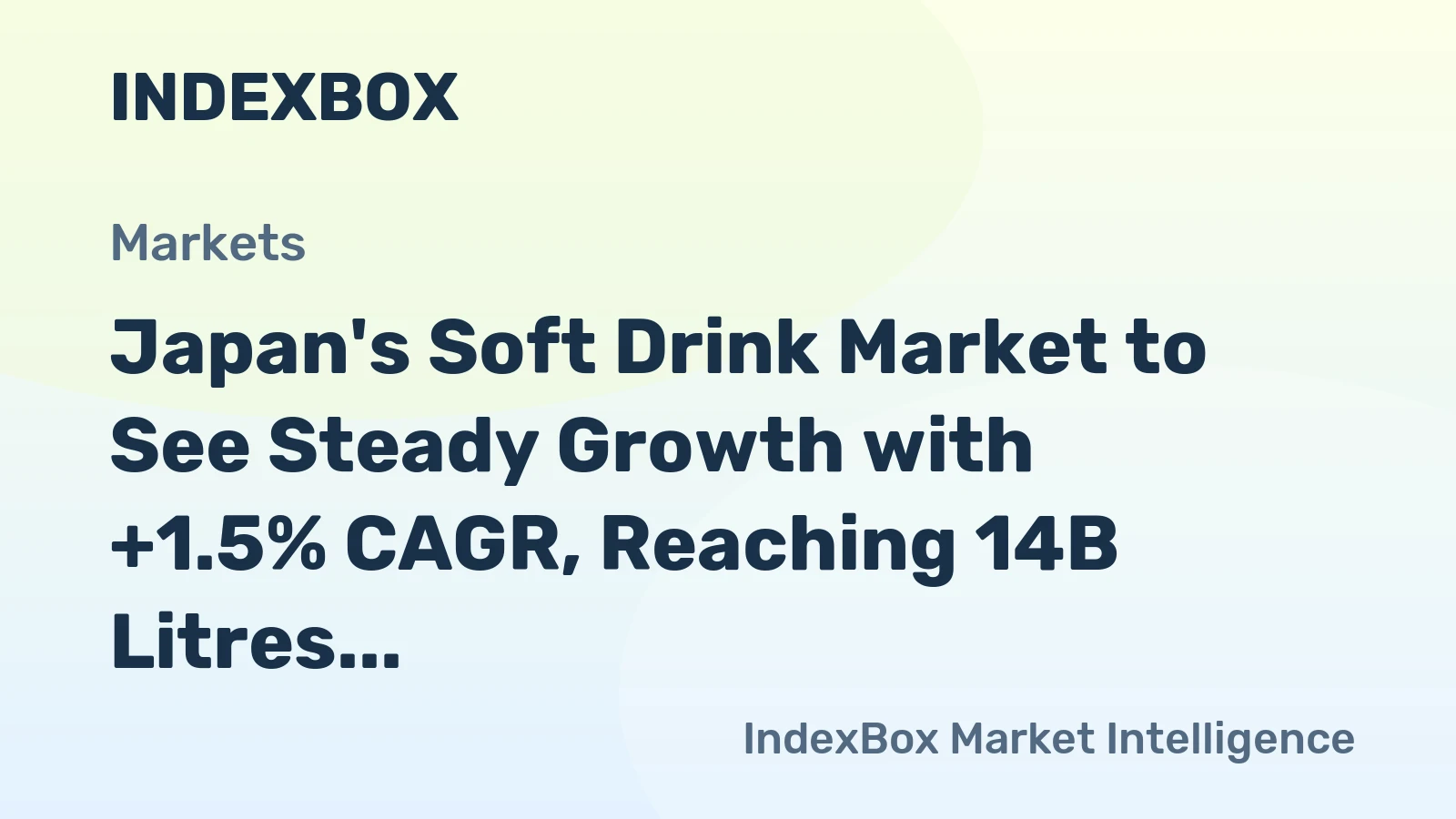 Japan's Soft Drink Market to See Steady Growth with +1.5% CAGR, Reaching 14B Litres by 2035