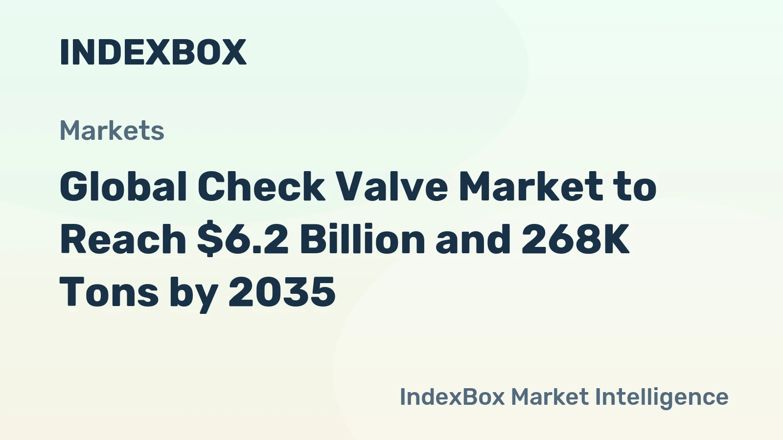Global Check Valve Market to Reach $6.2 Billion and 268K Tons by 2035