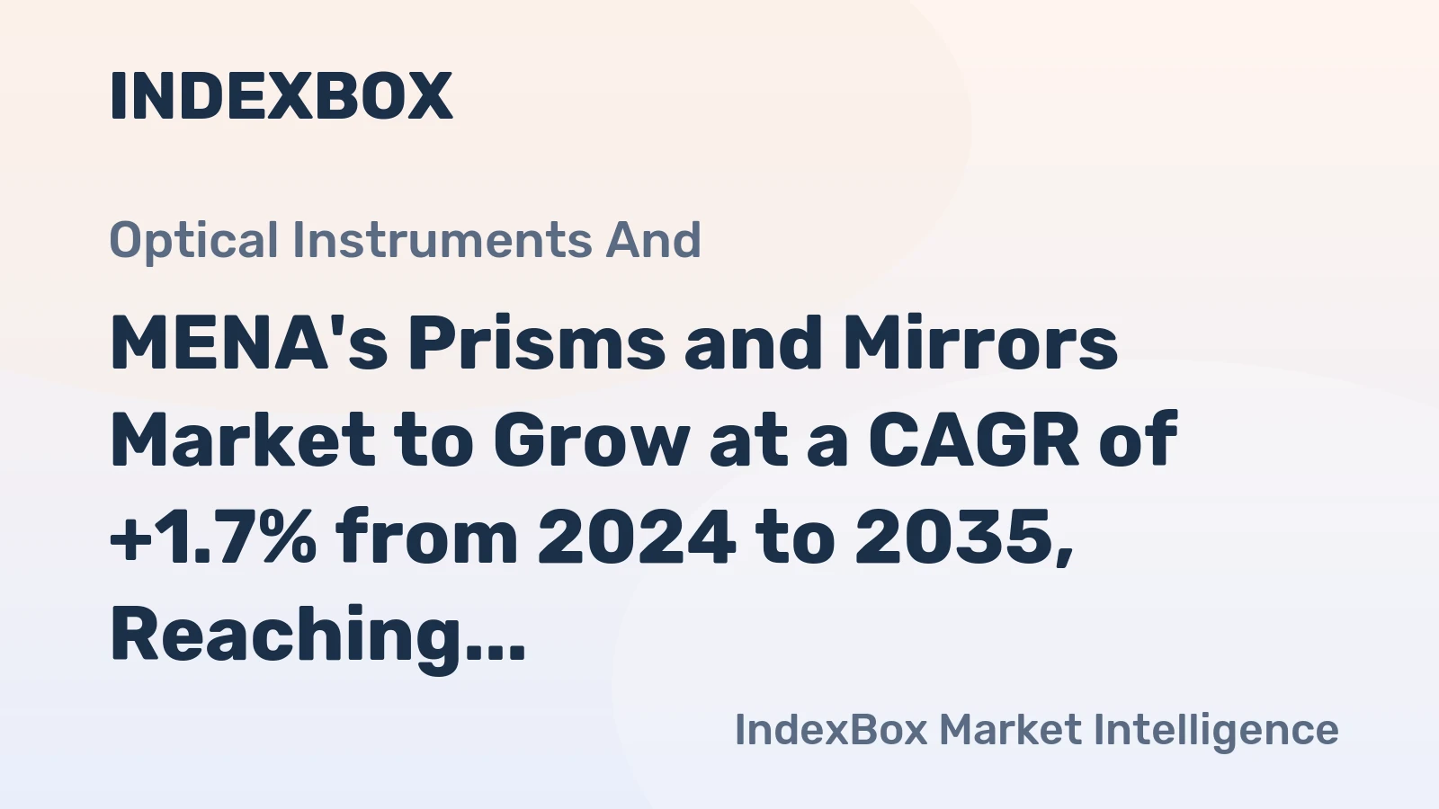 MENA's Prisms and Mirrors Market to Grow at a CAGR of +1.7% from 2024 to 2035, Reaching 13K Tons