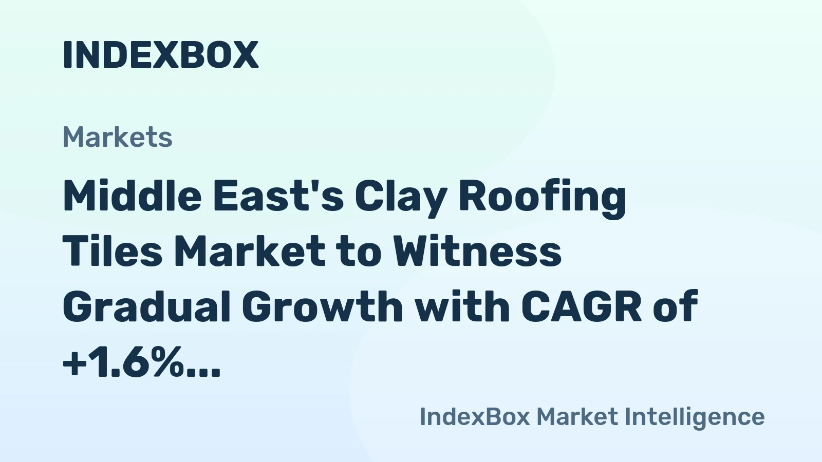 Middle East's Clay Roofing Tiles Market to Witness Gradual Growth with CAGR of +1.6% Leading to $771M Market Value by 2035