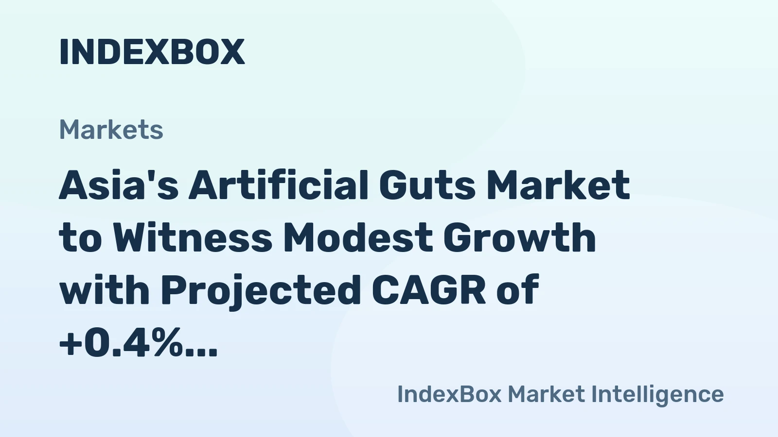 Asia's Artificial Guts Market to Witness Modest Growth with Projected CAGR of +0.4% from 2024 to 2035