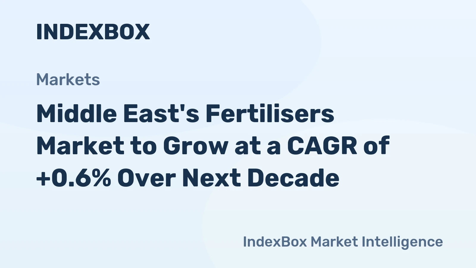 Middle East's Fertilisers Market to Grow at a CAGR of +0.6% Over Next Decade