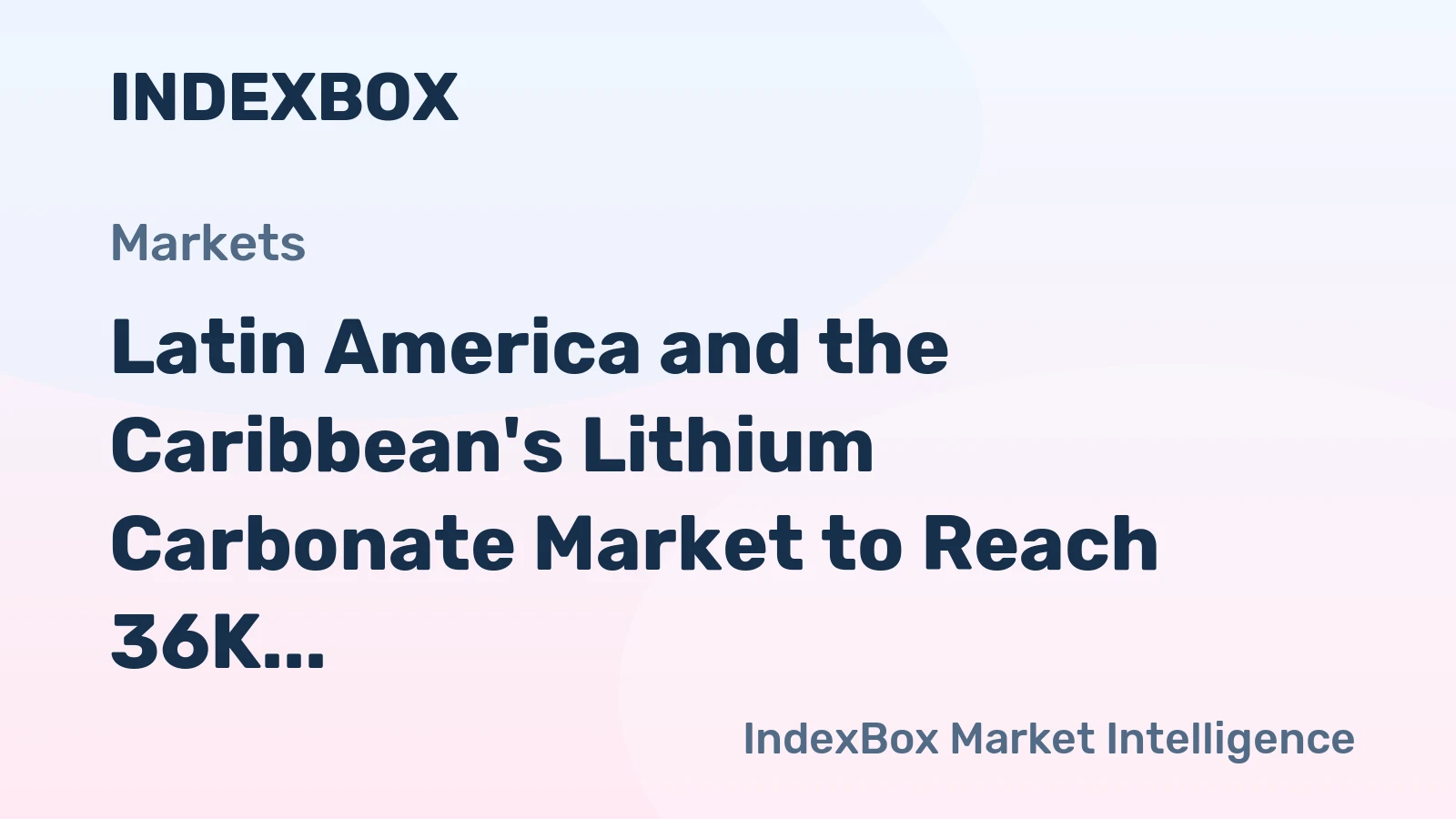 Latin America and the Caribbean's Lithium Carbonate Market to Reach 36K Tons by 2035, Valued at $396M