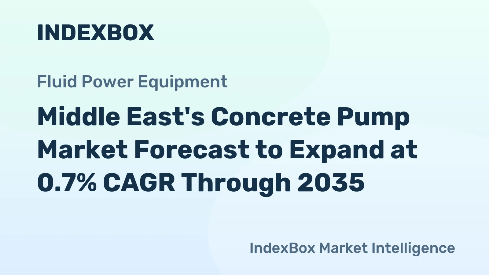 Middle East's Concrete Pump Market Forecast to Expand at 0.7% CAGR Through 2035