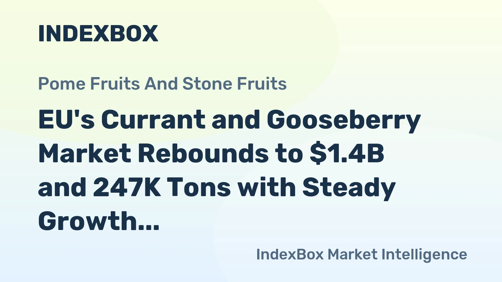 EU's Currant and Gooseberry Market Rebounds to $1.4B and 247K Tons with Steady Growth Forecast