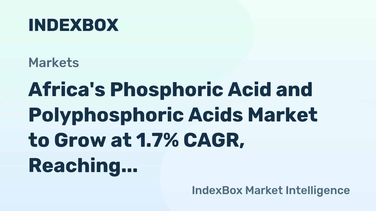 Africa's Phosphoric Acid and Polyphosphoric Acids Market to Grow at 1.7% CAGR, Reaching 1.4M Tons by 2035