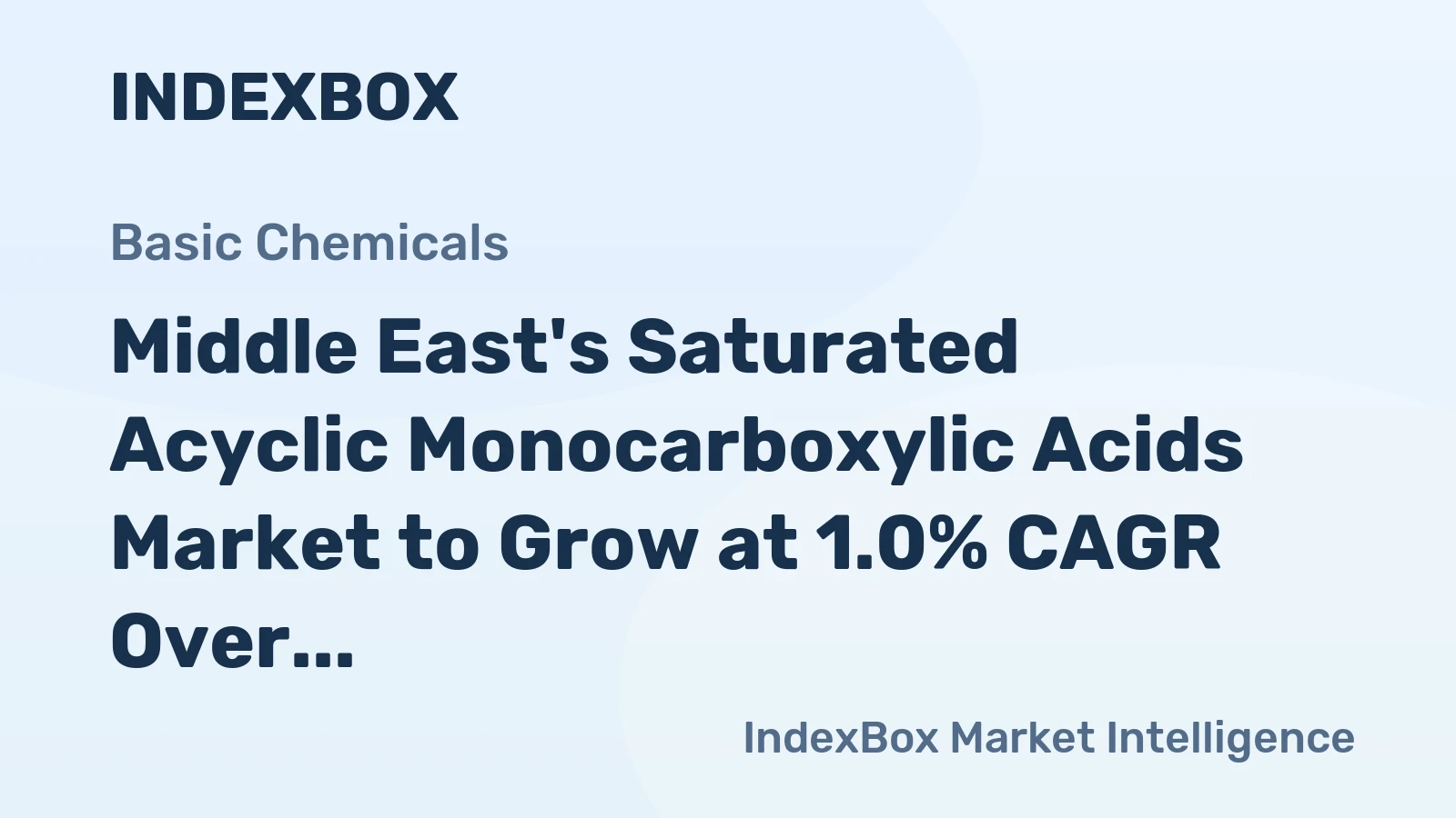 Middle East's Saturated Acyclic Monocarboxylic Acids Market to Grow at 1.0% CAGR Over Next Decade