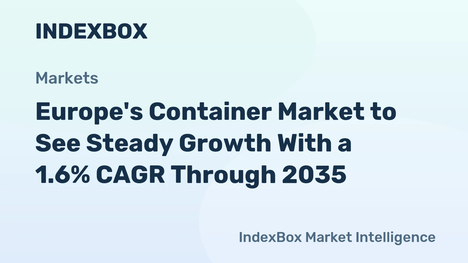 Europe's Container Market to See Steady Growth With a 1.6% CAGR Through 2035