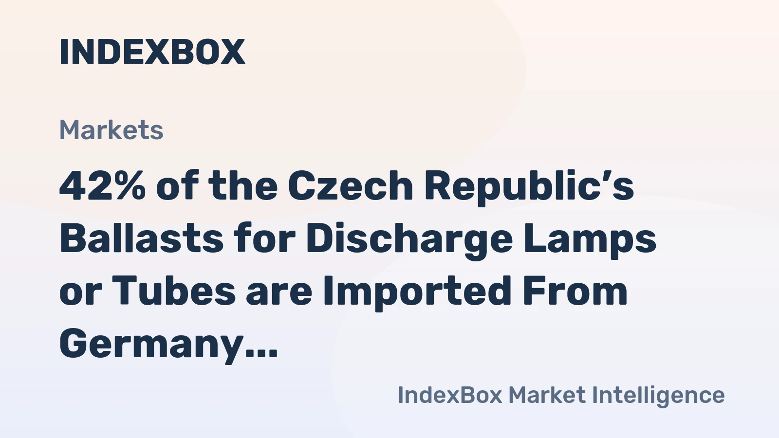 42% of the Czech Republic’s Ballasts for Discharge Lamps or Tubes are Imported From Germany