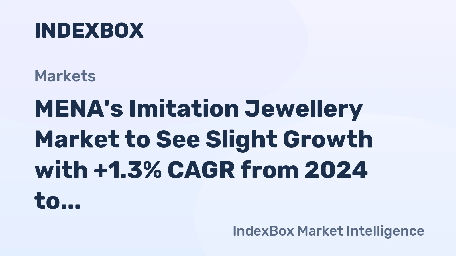 MENA's Imitation Jewellery Market to See Slight Growth with +1.3% CAGR from 2024 to 2035