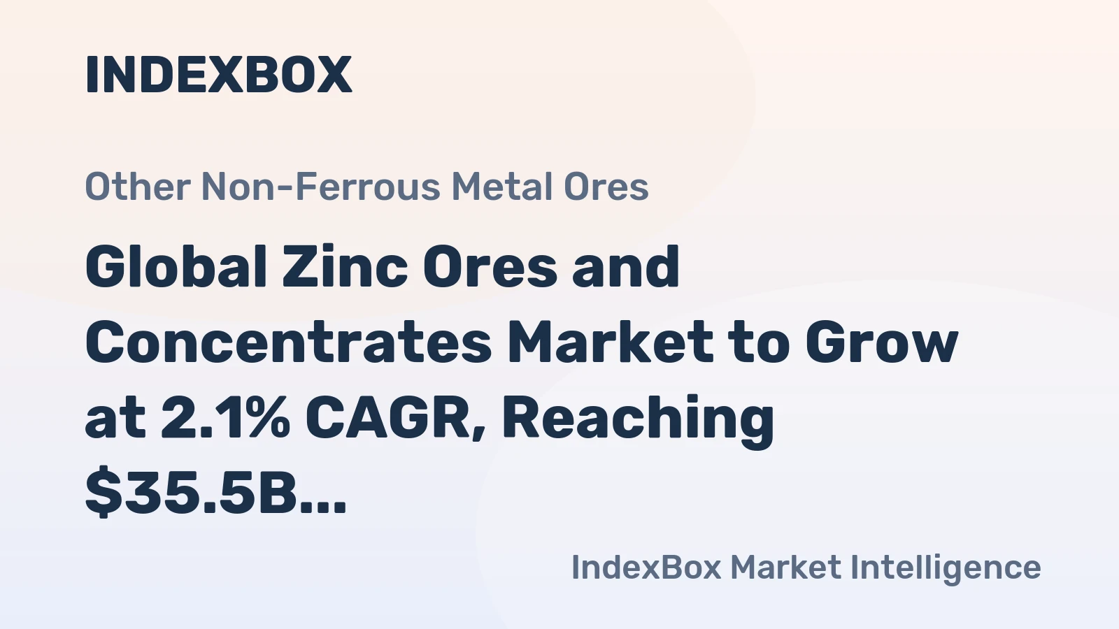 Global Zinc Ores and Concentrates Market to Grow at 2.1% CAGR, Reaching $35.5B by 2035