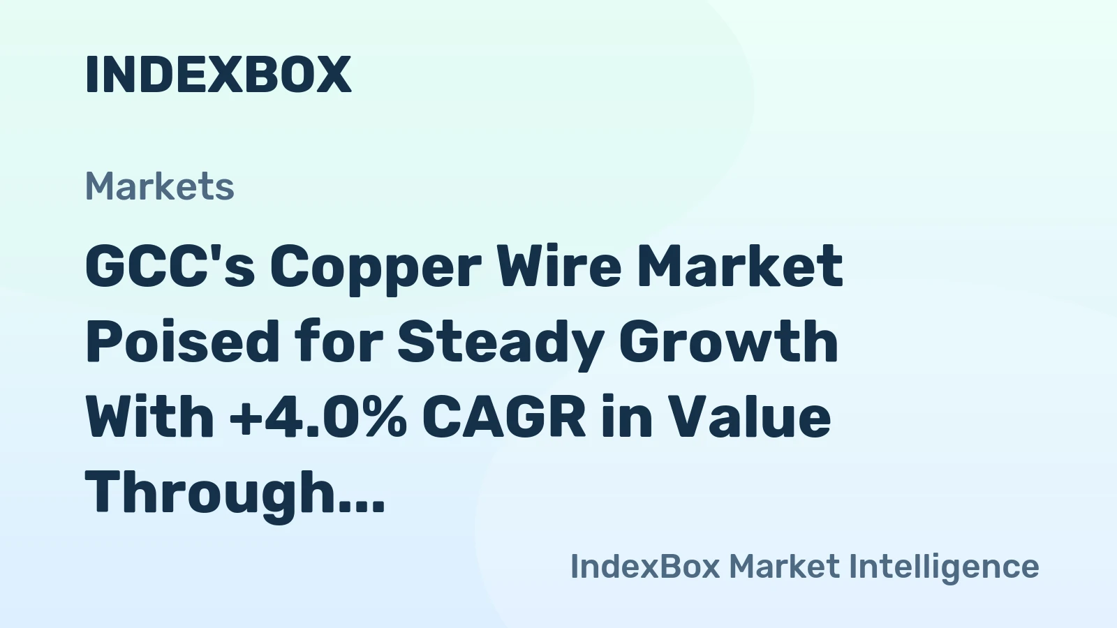 GCC's Copper Wire Market Poised for Steady Growth With +4.0% CAGR in Value Through 2035