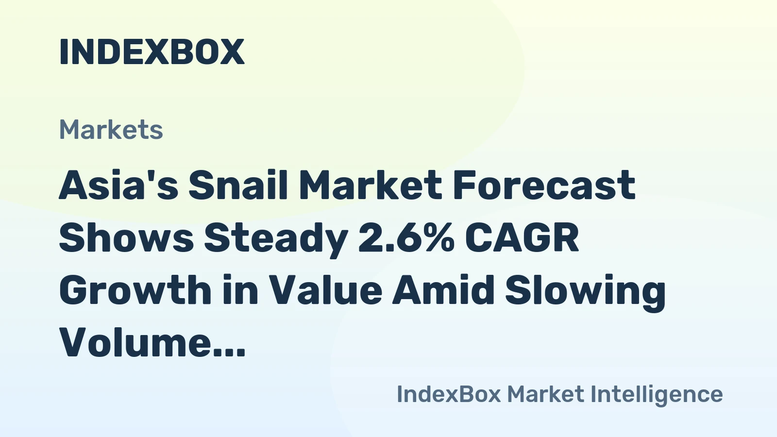 Asia's Snail Market Forecast Shows Steady 2.6% CAGR Growth in Value Amid Slowing Volume Expansion