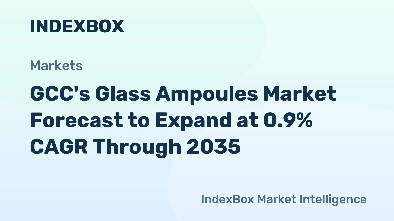 GCC's Glass Ampoules Market Forecast to Expand at 0.9% CAGR Through 2035