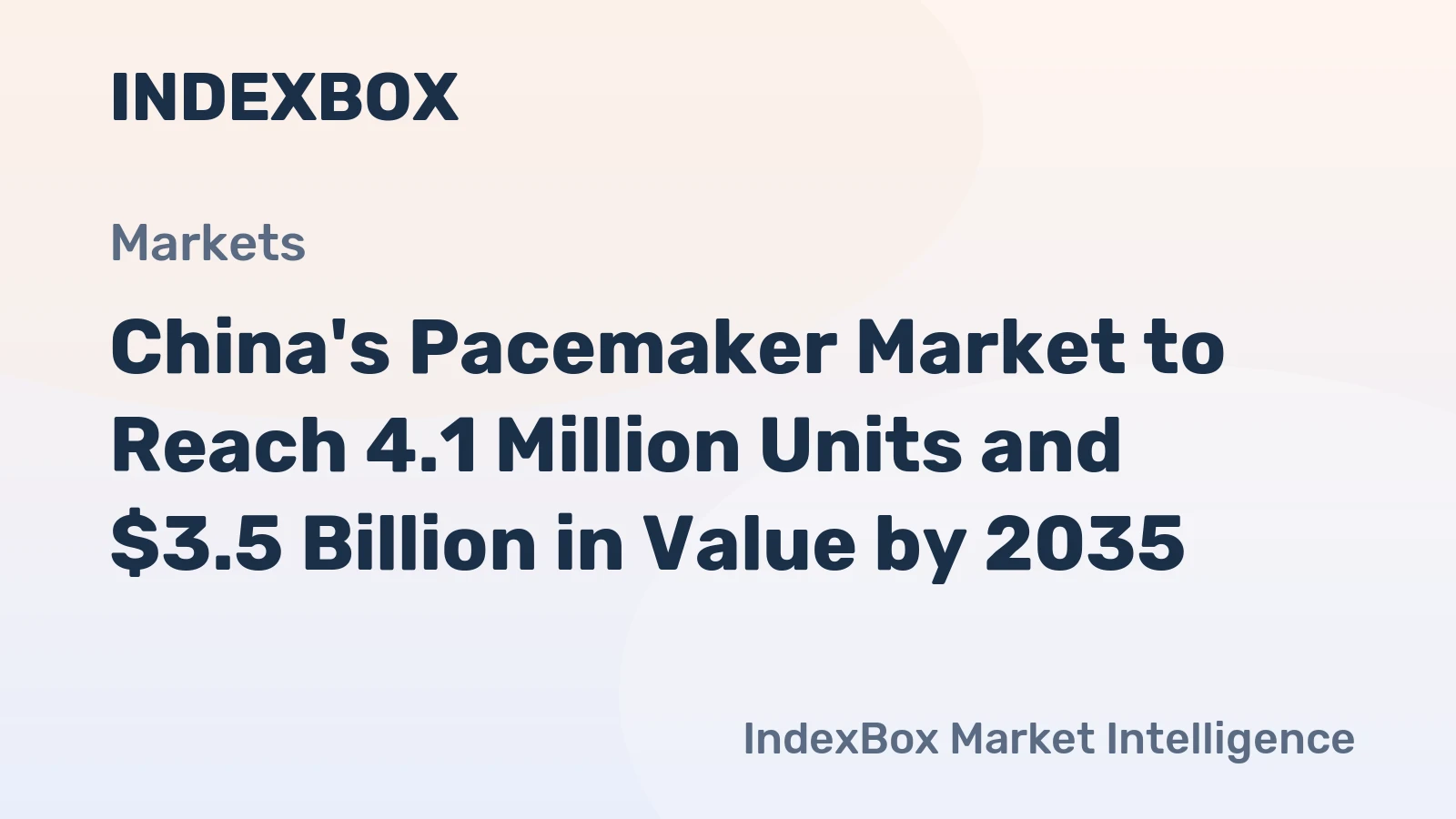 China's Pacemaker Market to Reach 4.1 Million Units and $3.5 Billion in Value by 2035