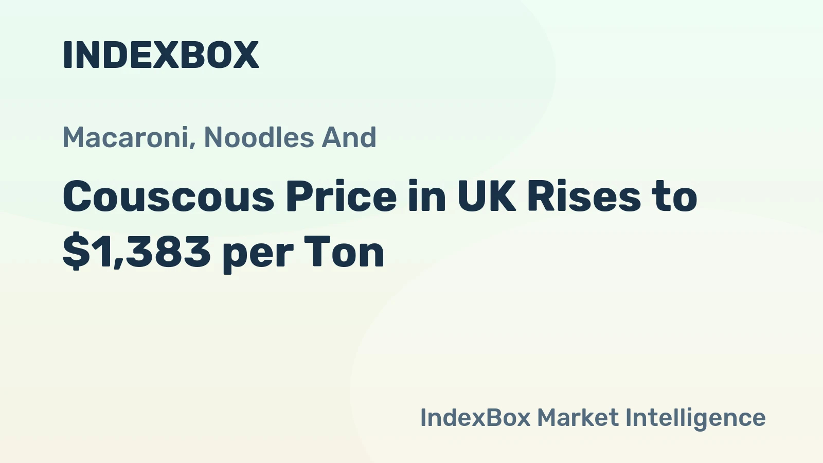 Couscous Price in UK Rises to $1,383 per Ton