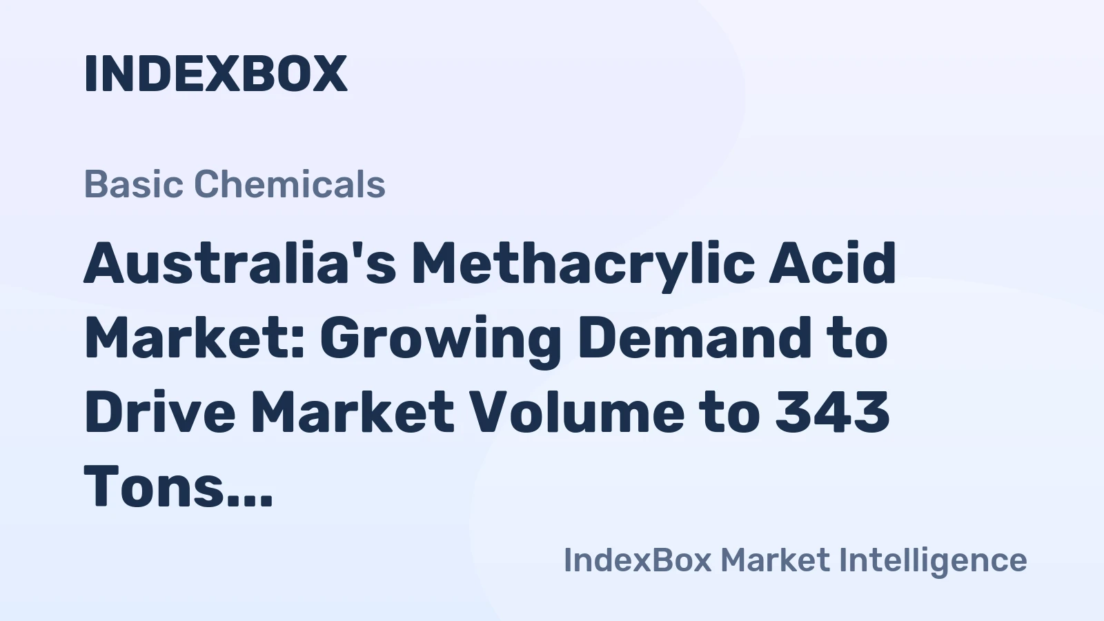 Australia's Methacrylic Acid Market: Growing Demand to Drive Market Volume to 343 Tons and Market Value to $976K by 2035