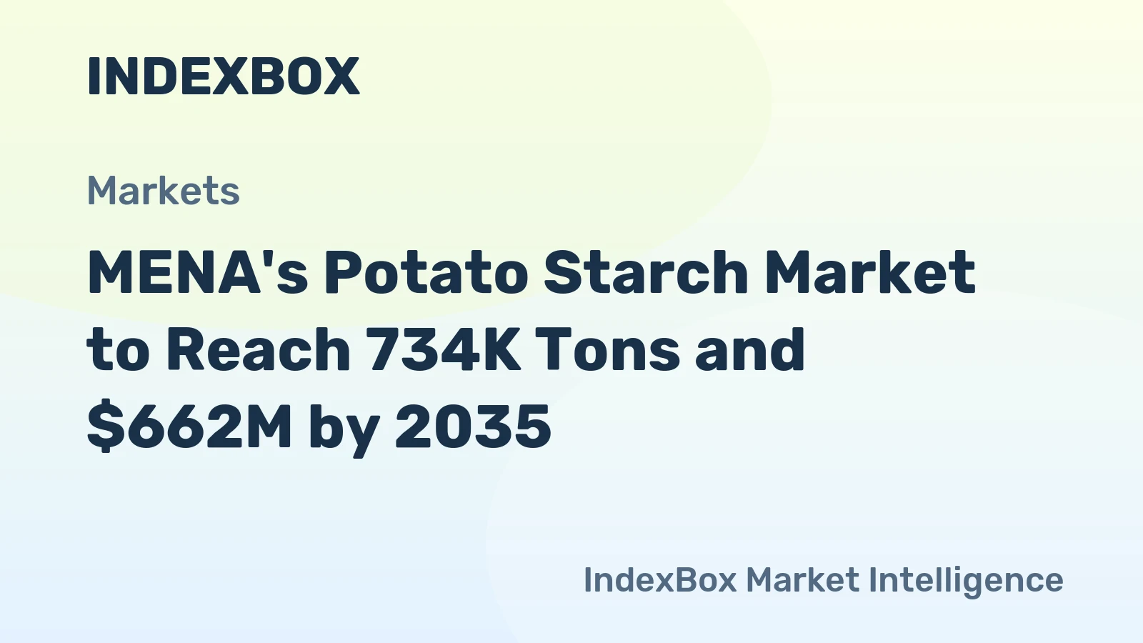 MENA's Potato Starch Market to Reach 734K Tons and $662M by 2035