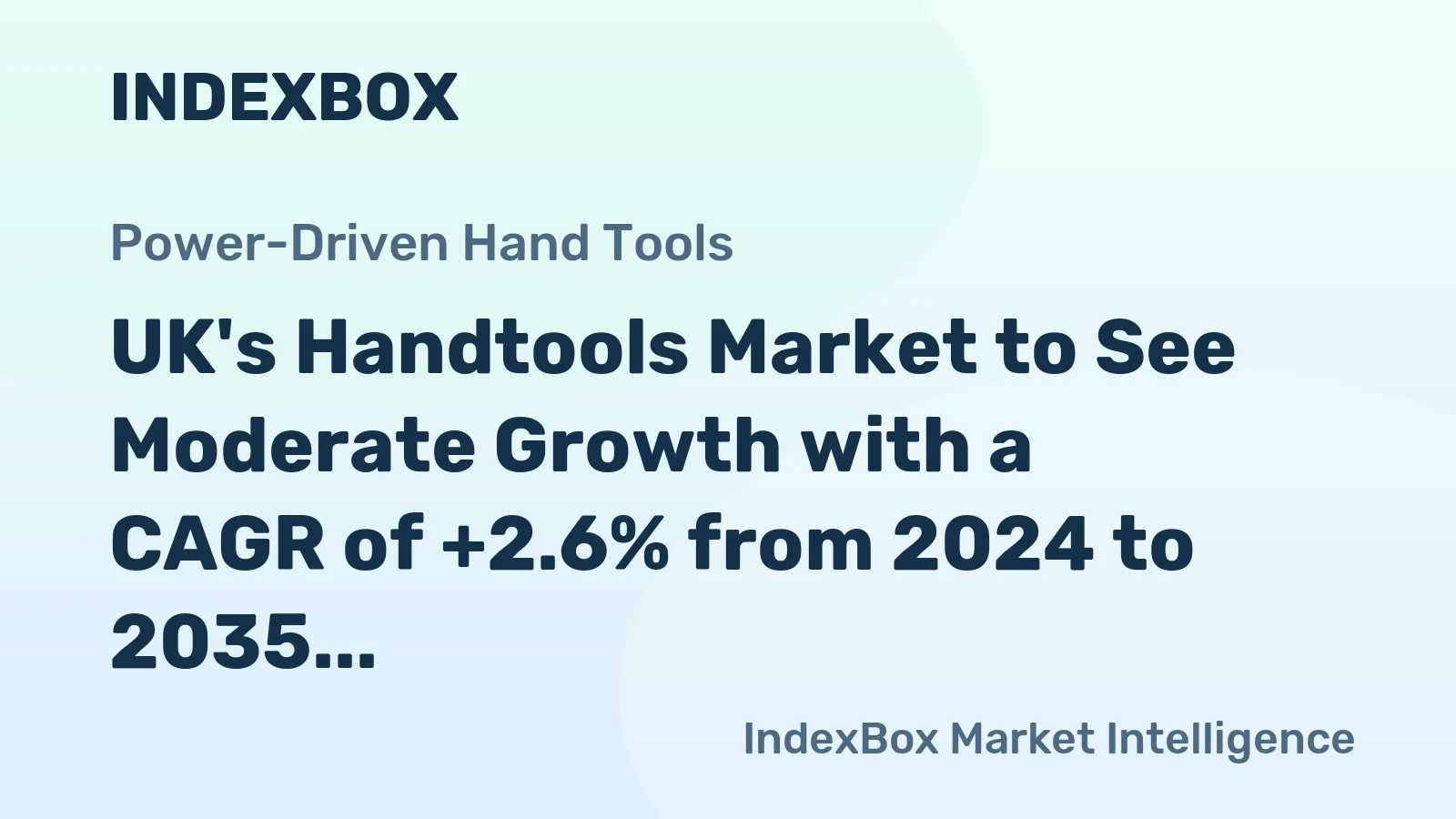UK's Handtools Market to See Moderate Growth with a CAGR of +2.6% from 2024 to 2035