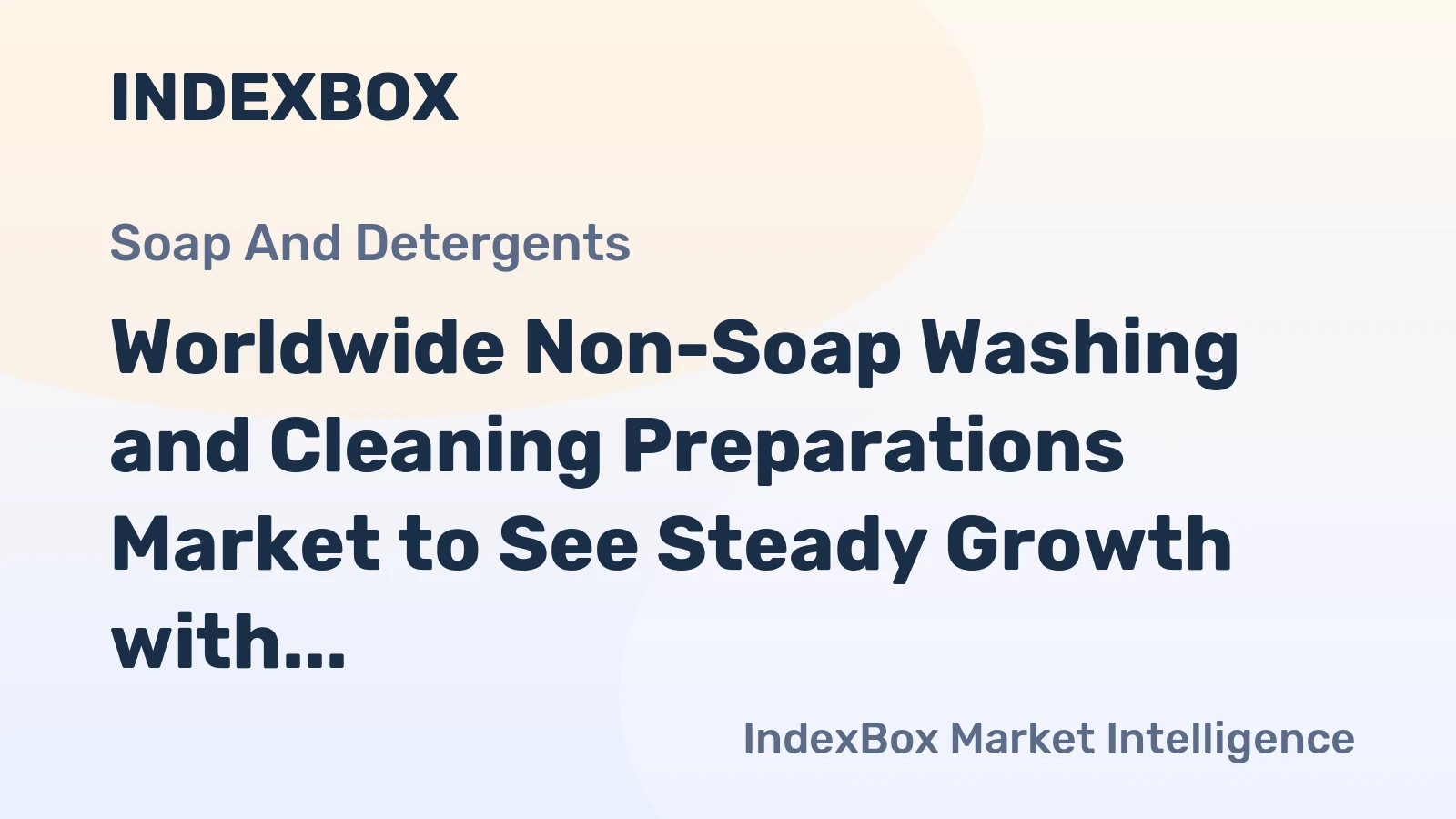 Worldwide Non-Soap Washing and Cleaning Preparations Market to See Steady Growth with CAGR of +1.3% from 2023 to 2030