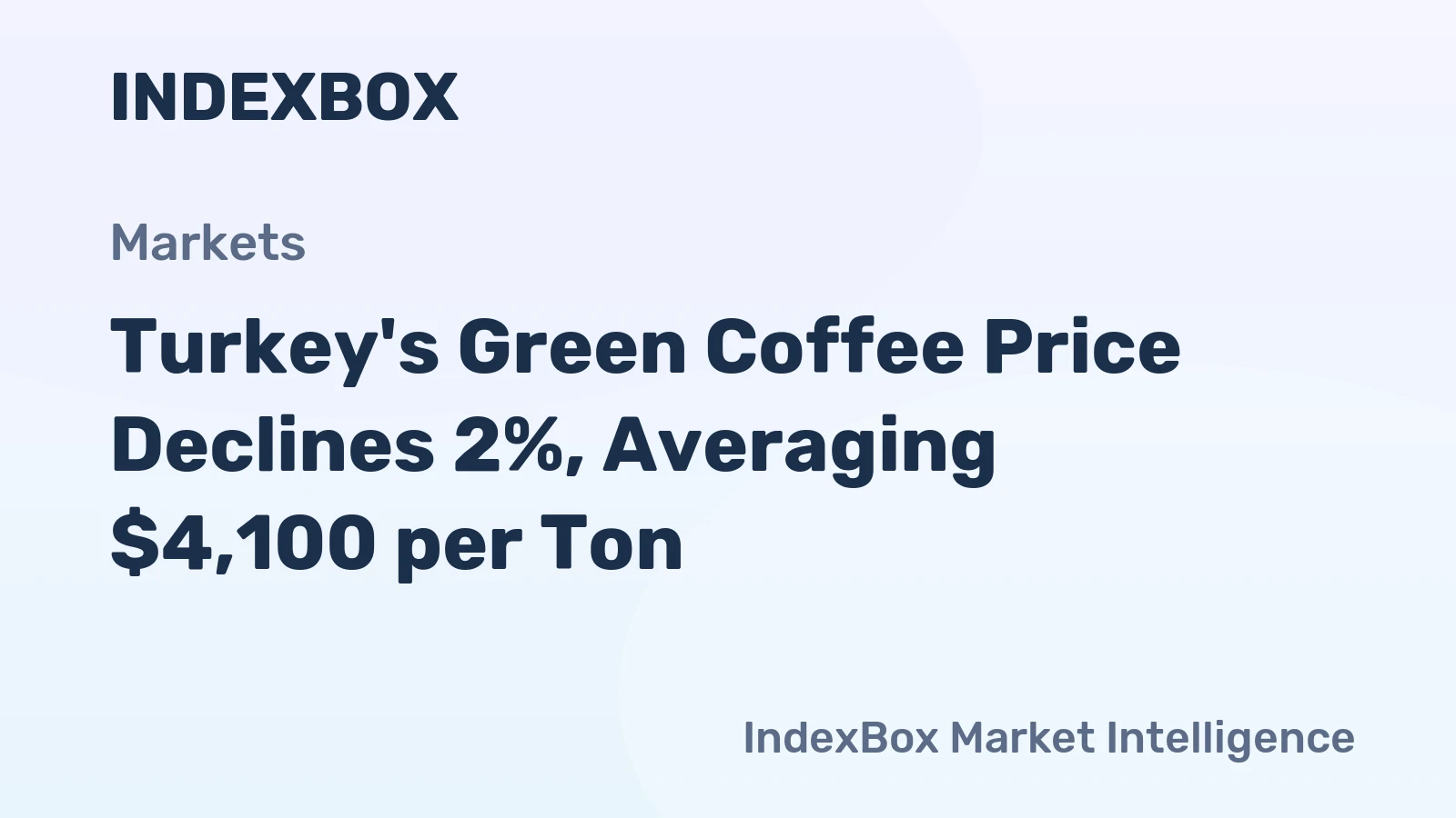 Turkey's Green Coffee Price Declines 2%, Averaging $4,100 per Ton