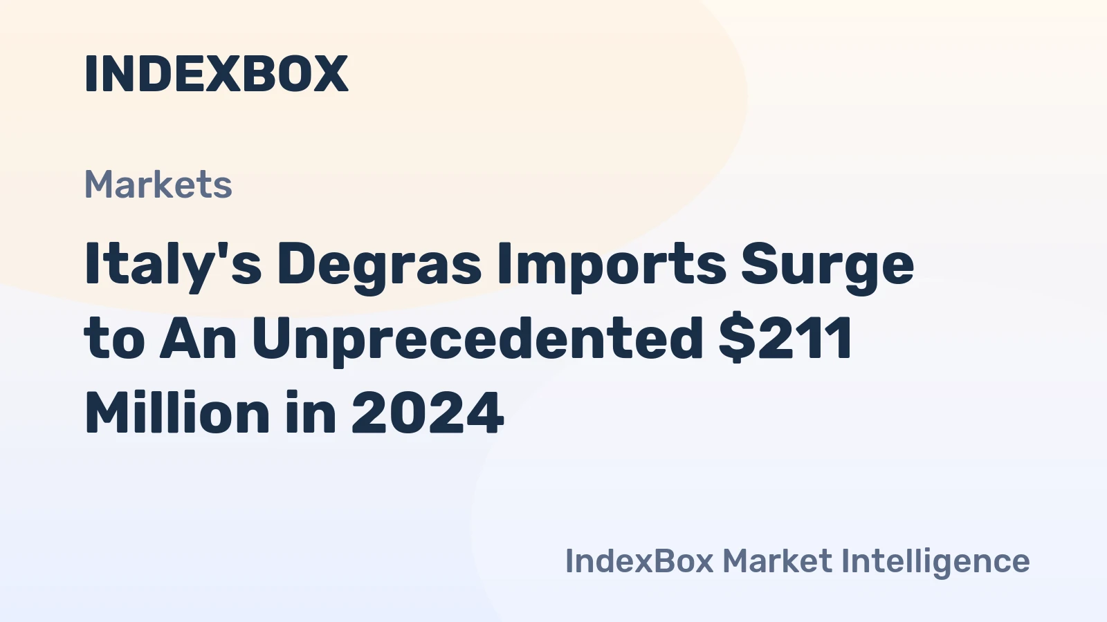 Italy's Degras Imports Surge to An Unprecedented $211 Million in 2024