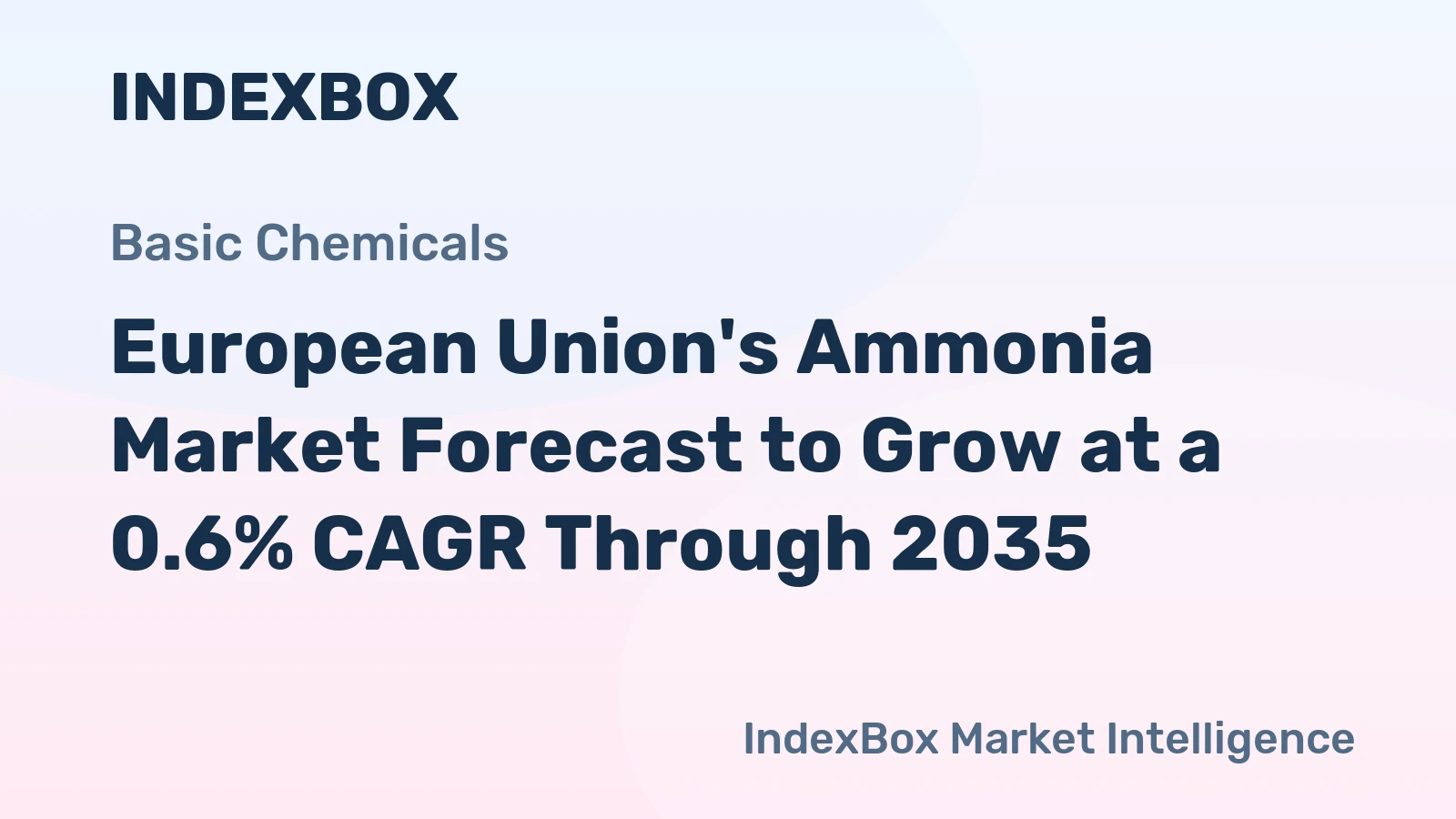 European Union's Ammonia Market Forecast to Grow at a 0.6% CAGR Through 2035