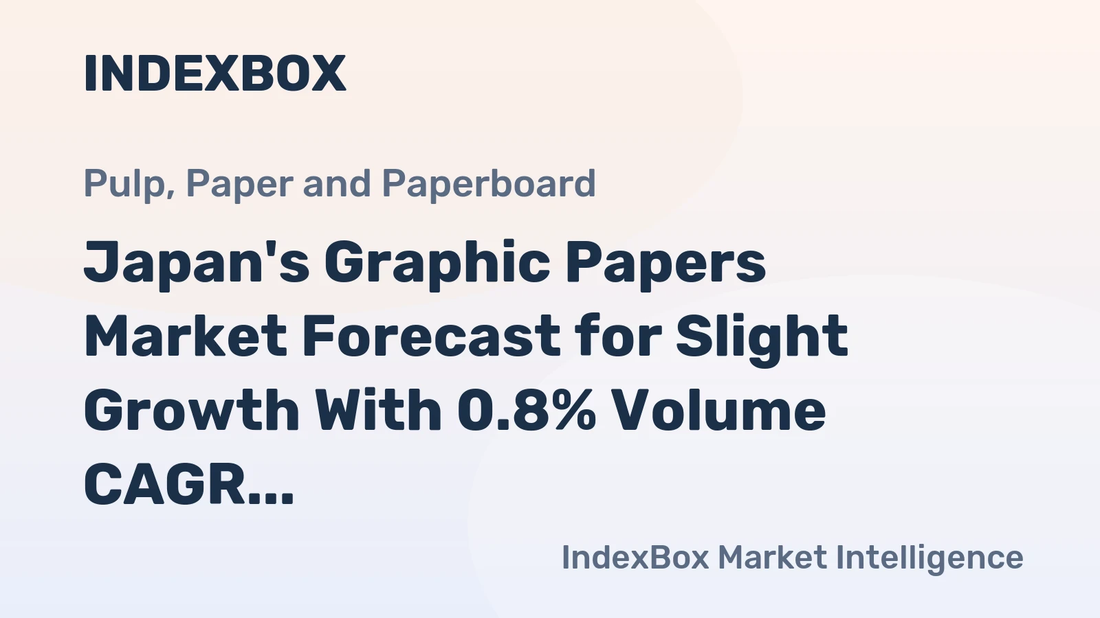 Japan's Graphic Papers Market Forecast for Slight Growth With 0.8% Volume CAGR Through 2035