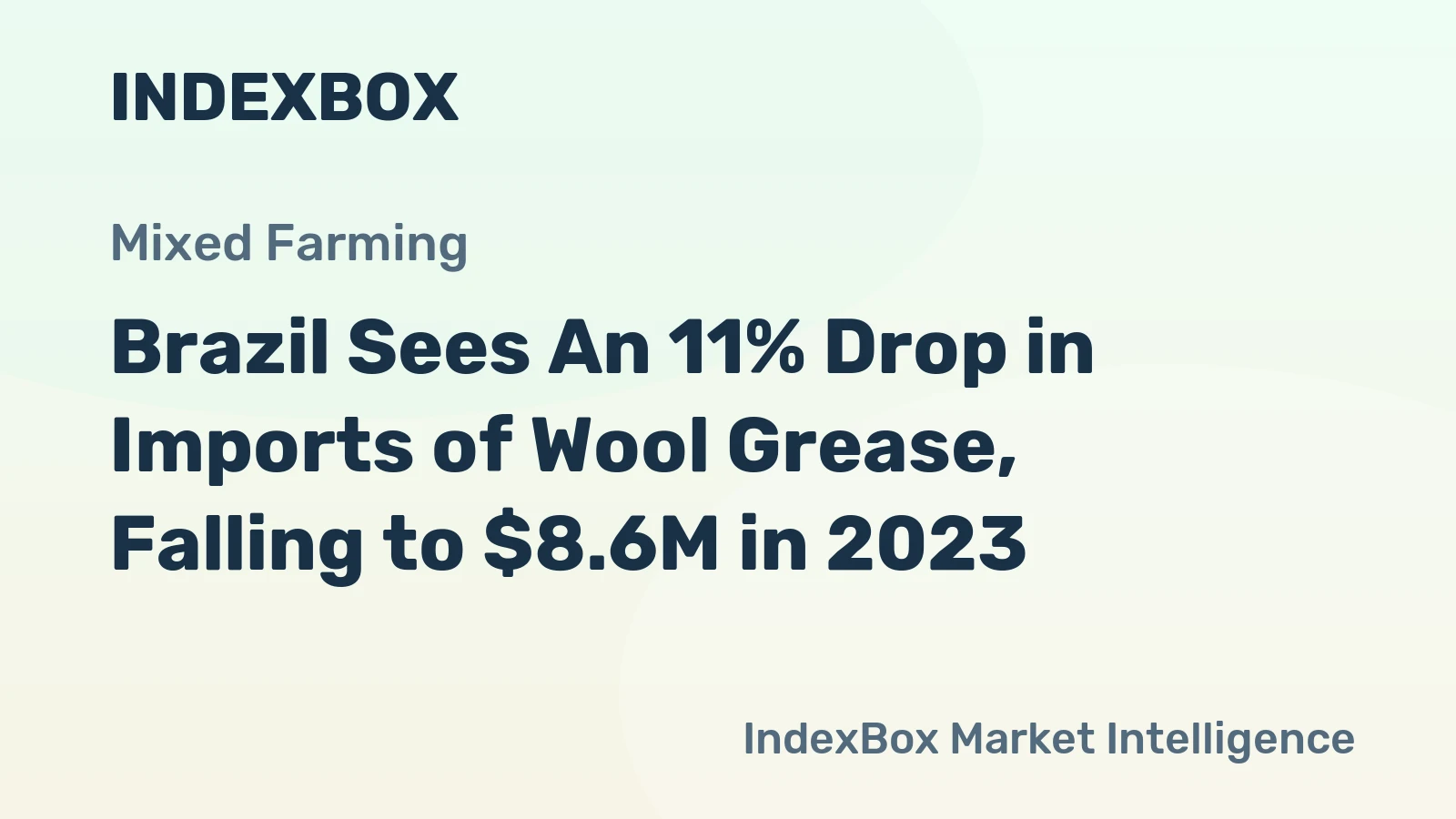 Brazil Sees An 11% Drop in Imports of Wool Grease, Falling to $8.6M in 2023