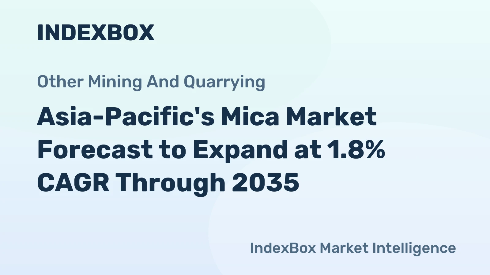 Asia-Pacific's Mica Market Forecast to Expand at 1.8% CAGR Through 2035
