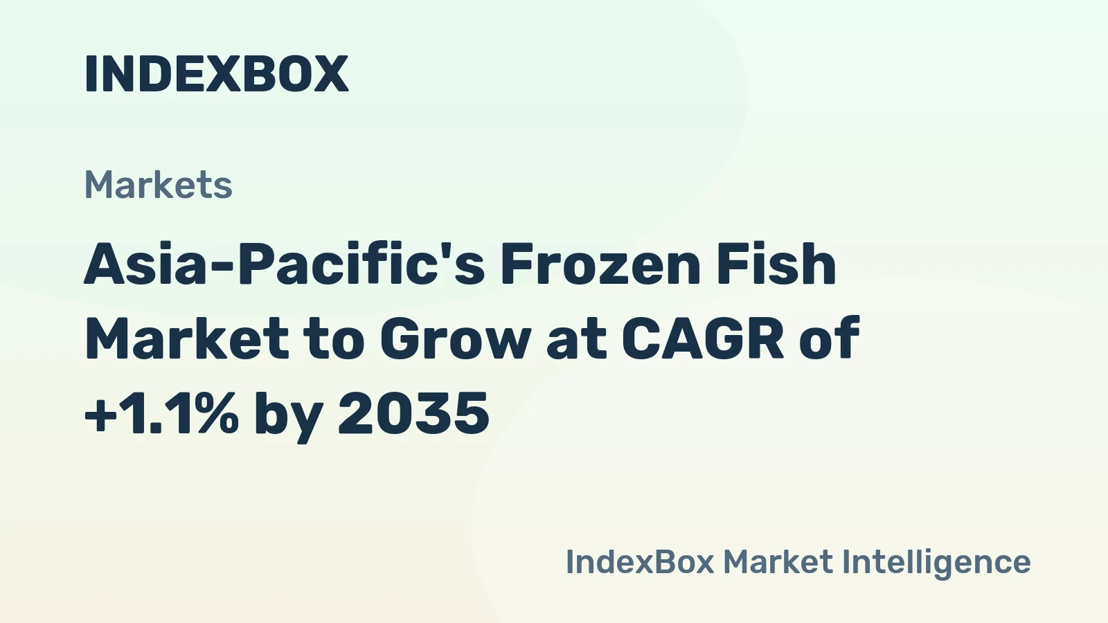 Asia-Pacific's Frozen Fish Market to Grow at CAGR of +1.1% by 2035