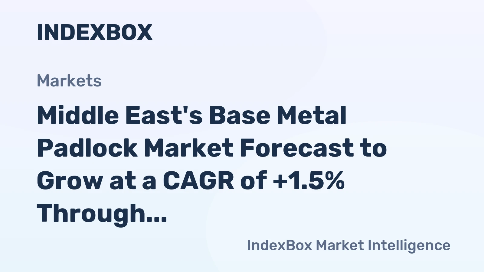 Middle East's Base Metal Padlock Market Forecast to Grow at a CAGR of +1.5% Through 2035