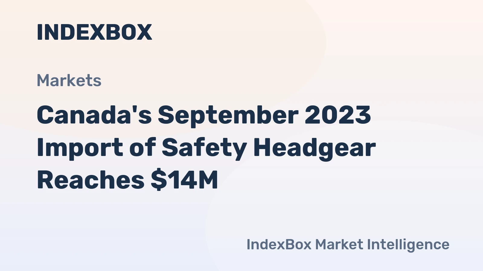Canada's September 2023 Import of Safety Headgear Reaches $14M