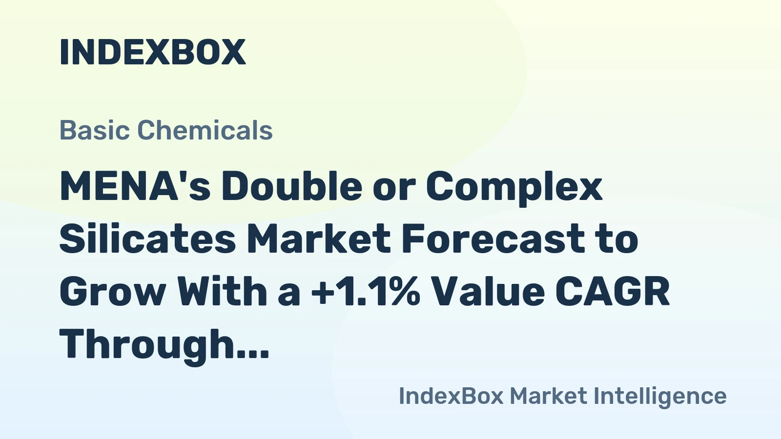 MENA's Double or Complex Silicates Market Forecast to Grow With a +1.1% Value CAGR Through 2035