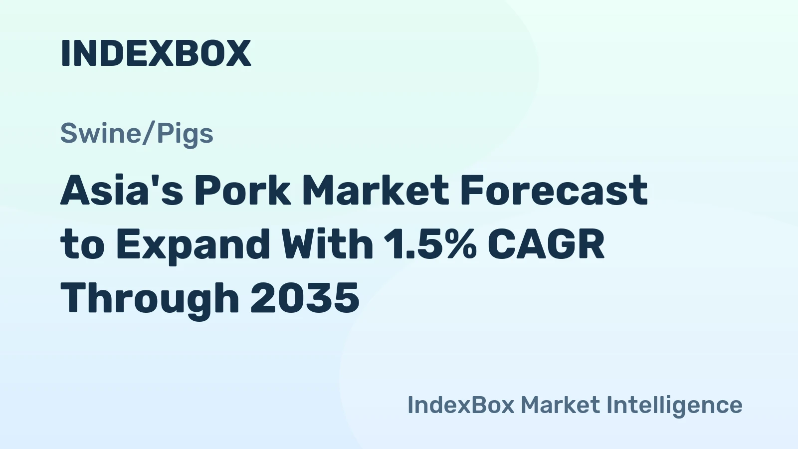Asia's Pork Market Forecast to Expand With 1.5% CAGR Through 2035