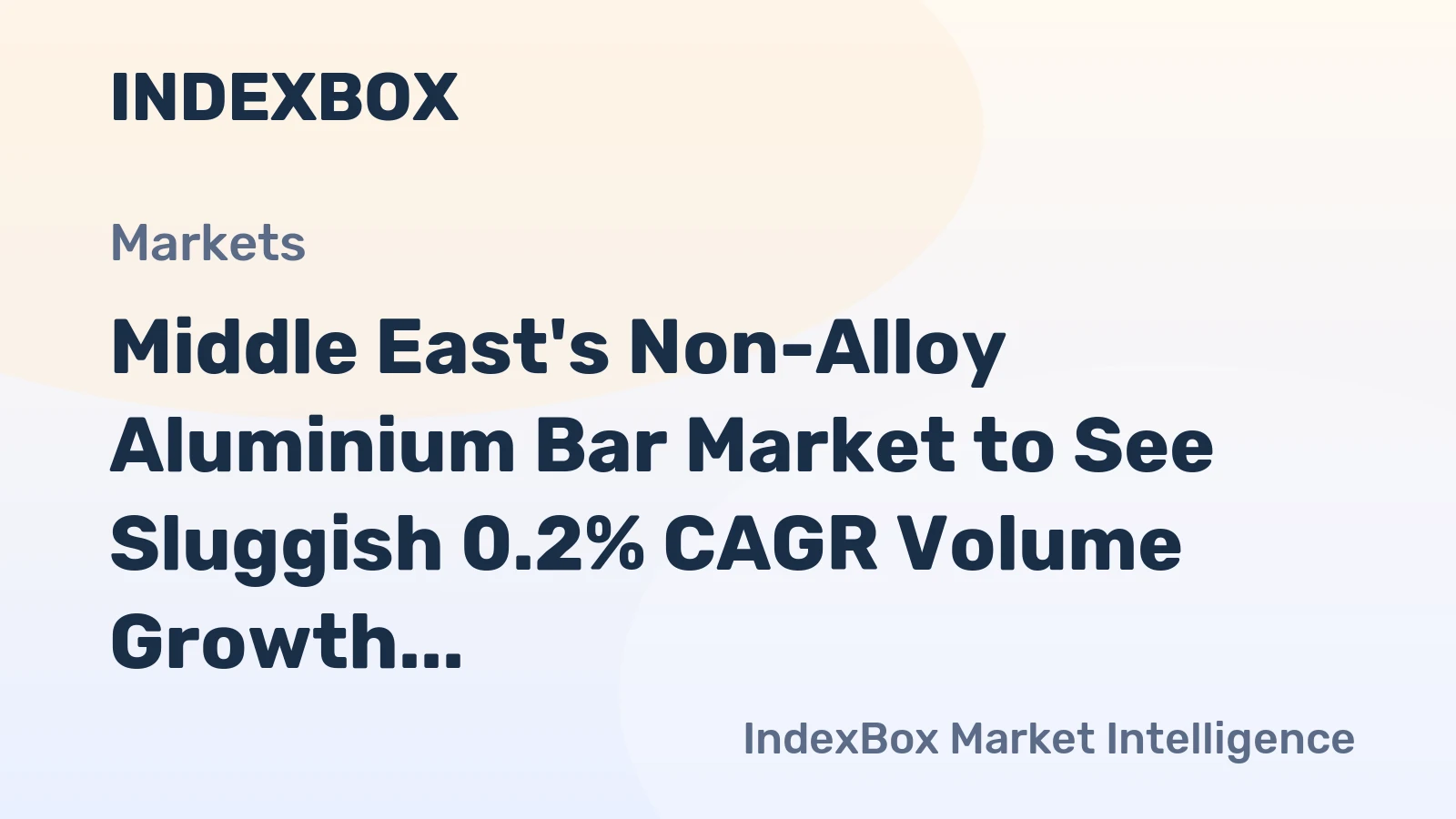 Middle East's Non-Alloy Aluminium Bar Market to See Sluggish 0.2% CAGR Volume Growth Through 2035