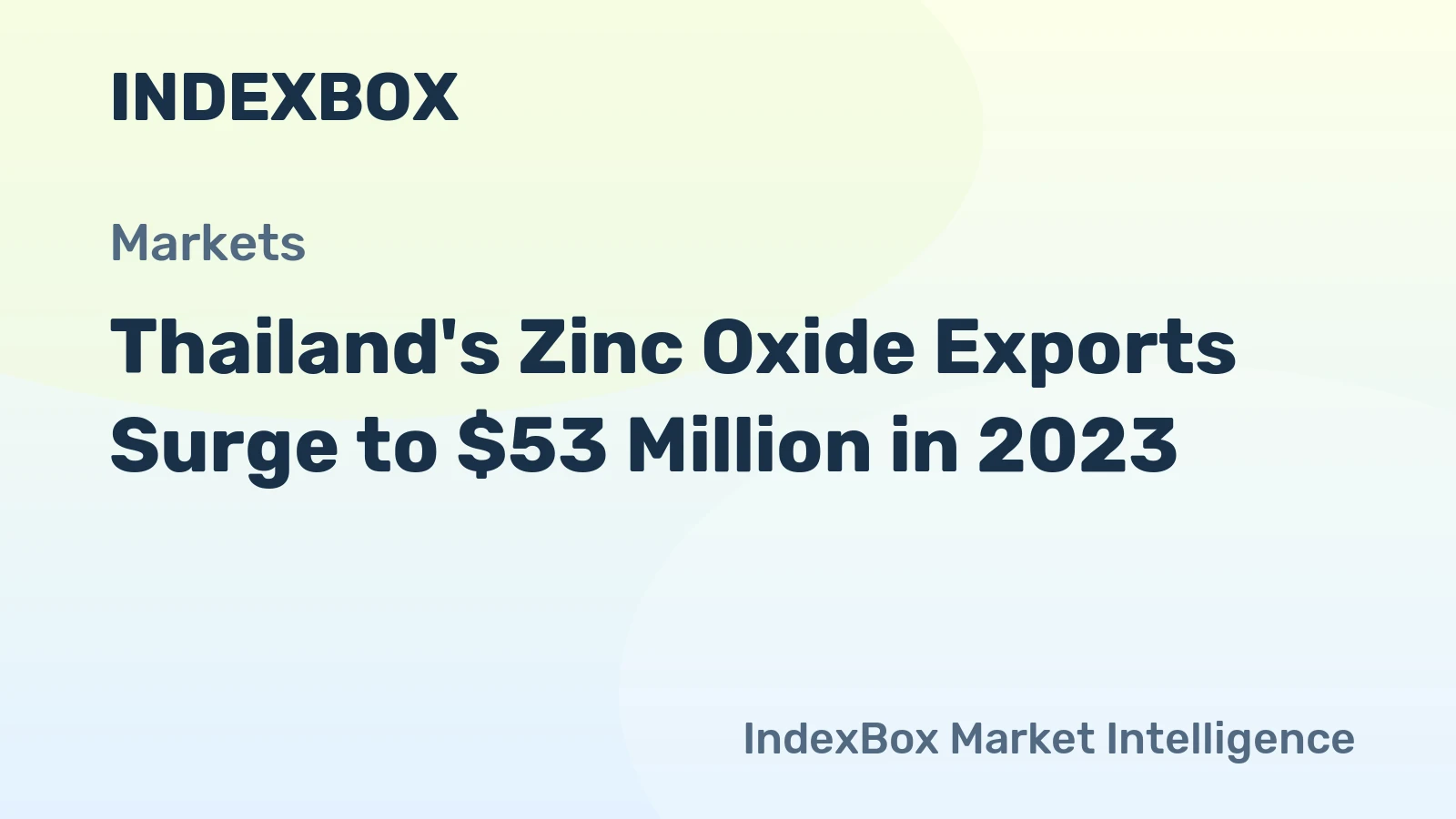 Thailand's Zinc Oxide Exports Surge to $53 Million in 2023