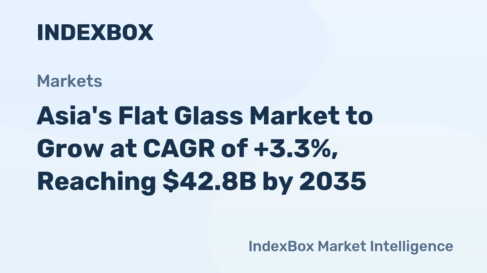 Asia's Flat Glass Market to Grow at CAGR of +3.3%, Reaching $42.8B by 2035