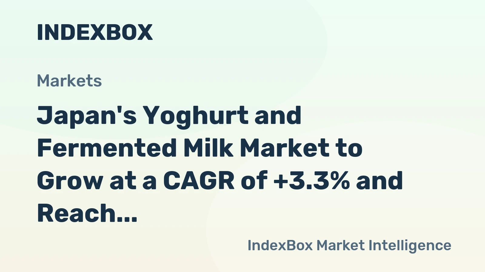 Japan's Yoghurt and Fermented Milk Market to Grow at a CAGR of +3.3% and Reach $27.8B by 2035