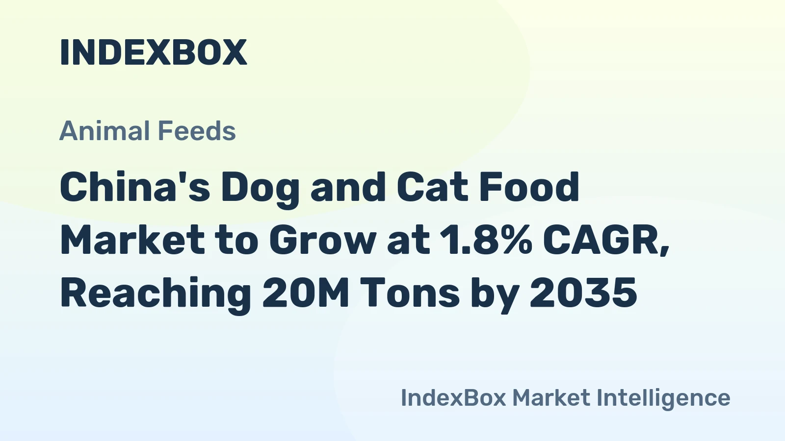 China's Dog and Cat Food Market to Grow at 1.8% CAGR, Reaching 20M Tons by 2035
