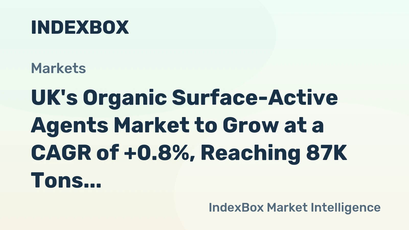 UK's Organic Surface-Active Agents Market to Grow at a CAGR of +0.8%, Reaching 87K Tons by 2035