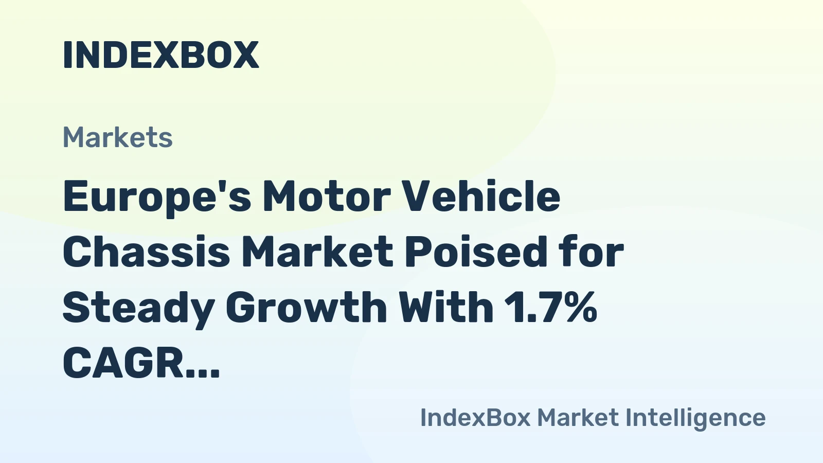 Europe's Motor Vehicle Chassis Market Poised for Steady Growth With 1.7% CAGR Through 2035